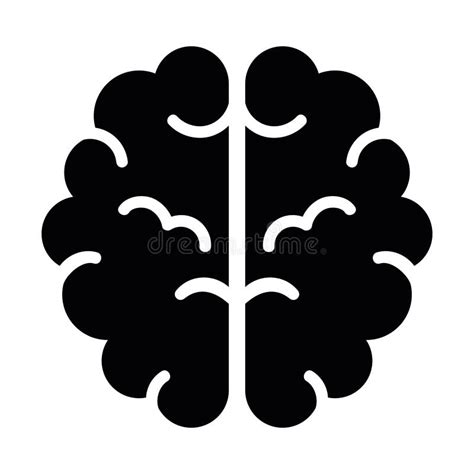 Icono De Estilo Negro Del Cerebro De Perfil Ilustración Del Vector