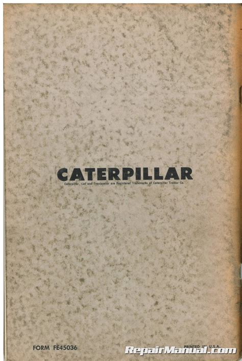 Caterpillar D6 Tractor Operators Manual