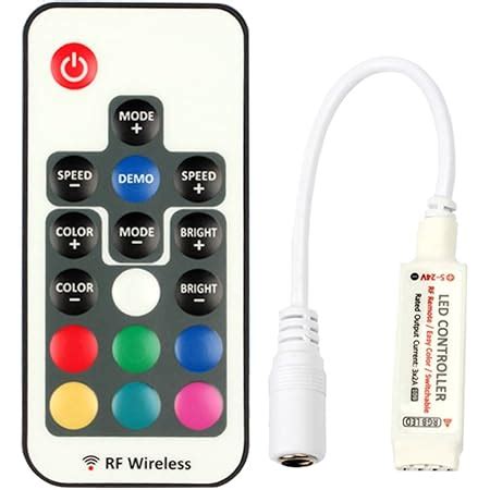 Amazon Com RGBZONE DC 5V 24V 12A RGB LED Controller With 17 Key RF Wireless Remote Control