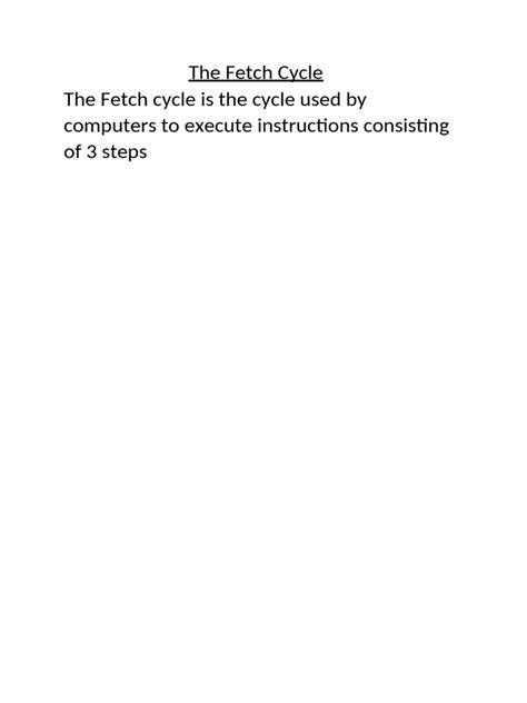 The Fetch Cycle Pdf The Fetch Cycle Pdf