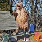 Gigantic Growling Grizzly Bear Statue 7 Foot Tall The Green Head