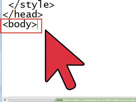 How To Make A Collapsible List In Html Without Javascript