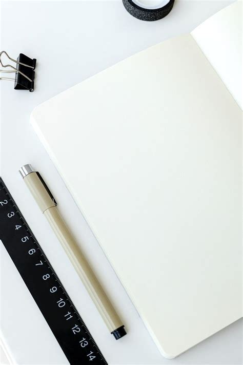 Blank Plain Notebook Page With Stationary Free Image