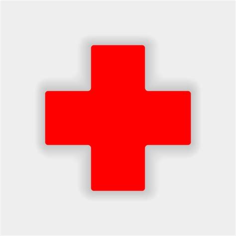 빨간색 원에 흰색 십자가 응급 처치 아이콘 벡터 일러스트 레이 션 프리미엄 벡터