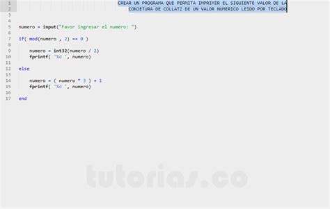 Sentencia If Else MatLab Siguiente Termino Conjetura De Collatz Tutorias Co