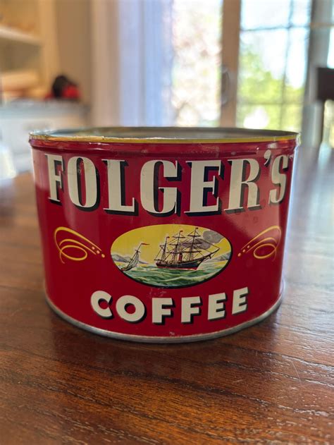 Vintage Folgers Coffee Can Etsy