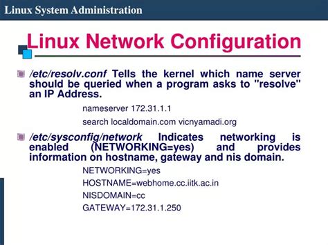 PPT Linux Network Configuration PowerPoint Presentation Free Download ID