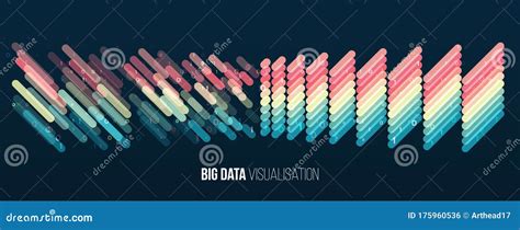 Big Data Visualization Abstract Background With Lines Array And Binary Code Stock Vector