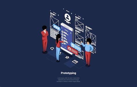 Premium Vector 3d Art Of Mobile Application Development Testing And Prototyping Process