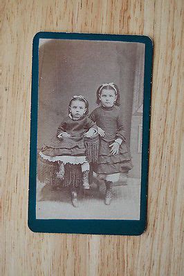 Antique Cdv Post Mortem One Legged Girl With Sister In Chair 1870s