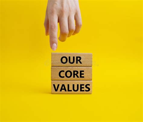 Our Core Values Symbol Concept Words Our Core Values On Wooden Blocks