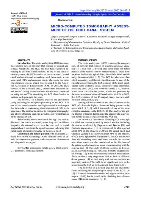 Pdf Micro Computed Tomography Assessment Of The Root Canal System