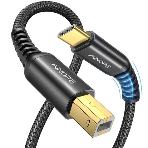 Usb C Printer Cable 6 6ft Black Nylon Braided For