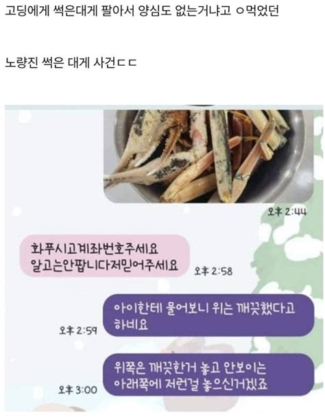 리빙홀릭 두시반탈출 노량진 수산시장 고딩에게 썩은 대게 판 사건 흑변현상 직접 실험해본 수산물 유튜버