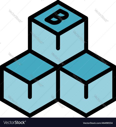 Blockchain Cubes Icon Flat Royalty Free Vector Image