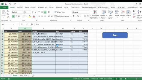 reverse geocoder in excel youtube