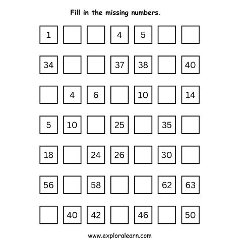 Free Exploralearn Worksheets Class 1 Maths Worksheetscounting Pattern