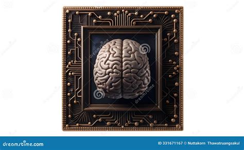 Ai Driven Digital Brain Frame Concept As A Minimalistic Border Frame With Brainwave And