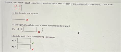 Solved Find The Characteristic Equation And The Eigenvalues