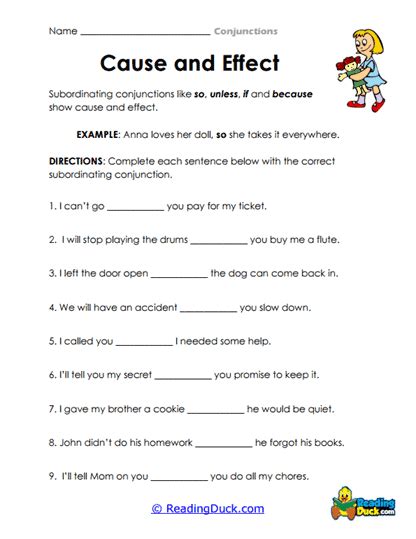 Conjunction Worksheets Grammar Skills Reading