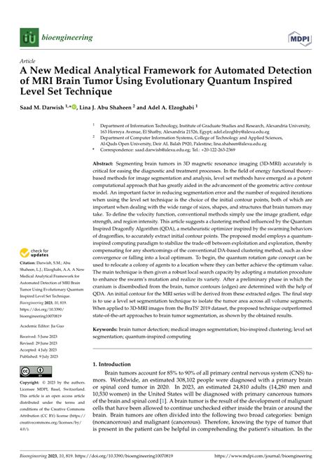 Pdf A New Medical Analytical Framework For Automated Detection Of Mri Brain Tumor Using