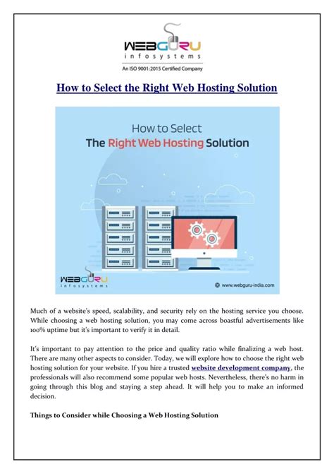 Ppt How To Select The Right Web Hosting Solution Powerpoint