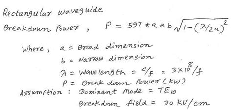 Rectangular Waveguide Breakdown Power Calculator Rf Wireless World