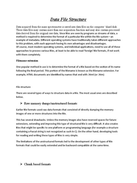 Data File Structure Pdf Data Management File Format