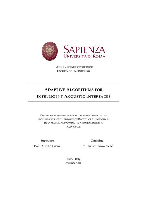 Adaptive Algorithms For Intelligent Acoustic Interfaces Eurasip