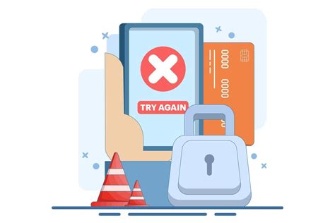 Payment Error Concept Cashless Nfc Payment Failed Online Transaction Canceled Try Again