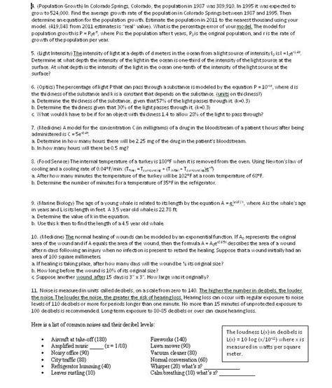 Logarithm Applications College Algebra Precalculus Math Teacher