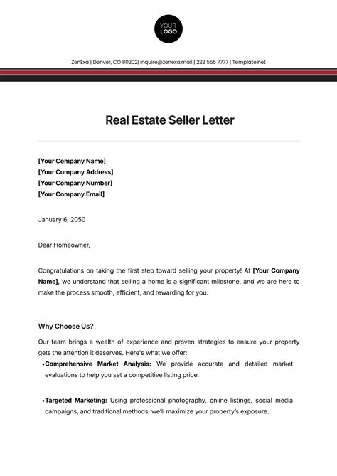 Free Real Estate Letter Templates Editable And Printable