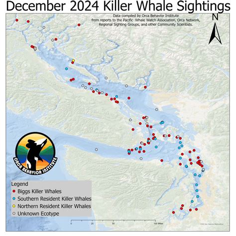 Orca Sightings Maps Orca Behavior Institute