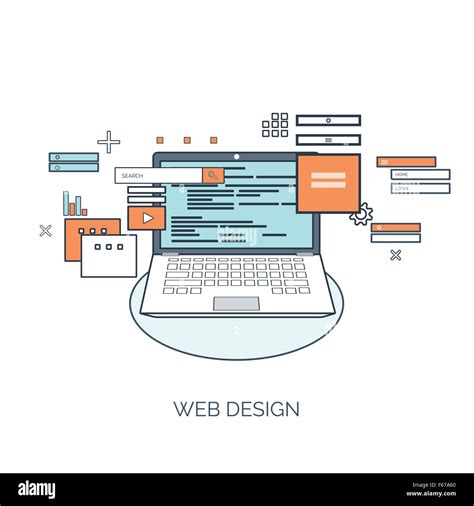 vector illustration flat computing background programming coding web