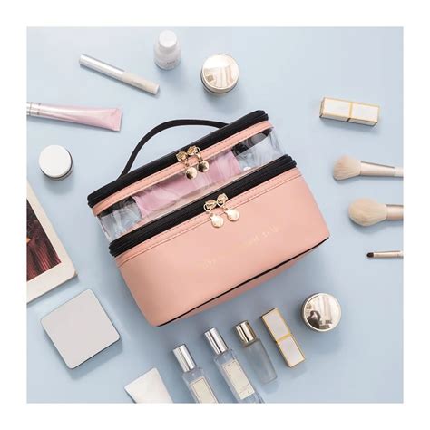 Buy Waterproof Double Layer Zipper Travel Cosmetic Bag Makeup