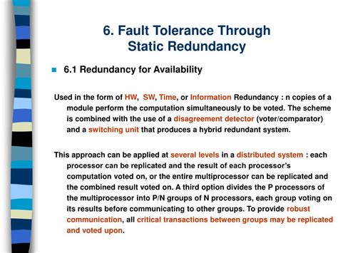 ppt 5 basic approaches to achieve fault tolerance in multiprocessors powerpoint presentation