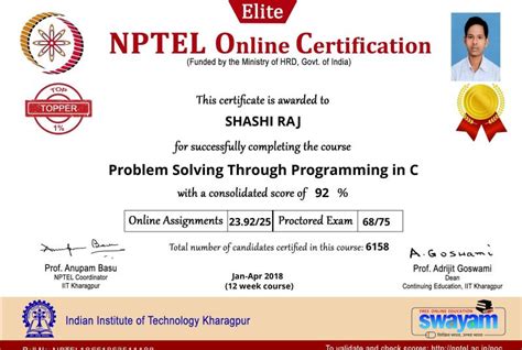 Shashi Raj On Linkedin It Was A Great Experience To Take The Nptel Online Courses I Think Nptel