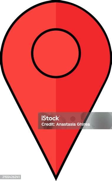Red Pin Street Point Flat Clipart Vector Stok Vektör Sanatı And Arka