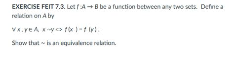 solved exercise feit 7 3 ﻿let f a→b ﻿be a function between