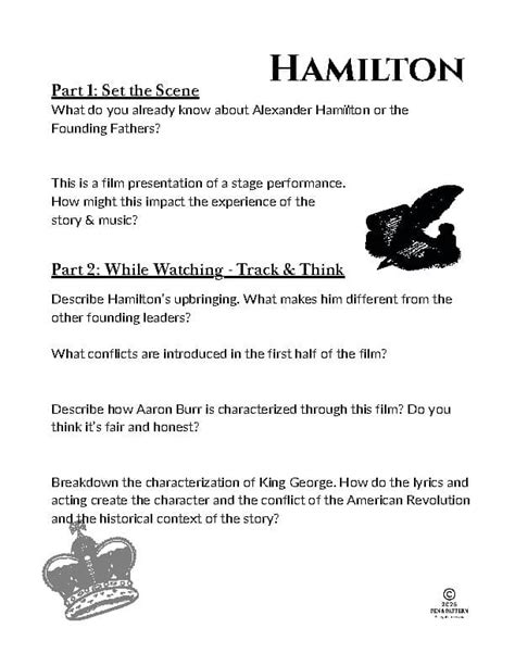 Hamilton Film Analysis By Pen And Pattern Tpt