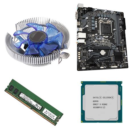 Celeron 11th Gen 4gb Ddr4 Ram Blue Led Cpu Fan H510m Motherboard