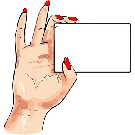 Premium Vector Female Hand Holding Blank Card Vector Icon Isolated