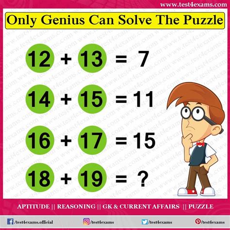 Genius Solve Brain Teaser Math Puzzle Number Puzzle