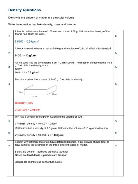 Density Calculations Easier Ms Pdf Density Volume