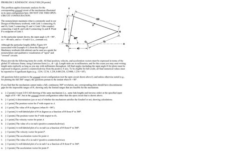 solved problem 2 kinematic analysis [30 points] this