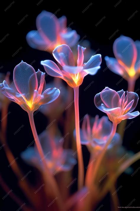 Premium Ai Image Glow In The Dark Flowers