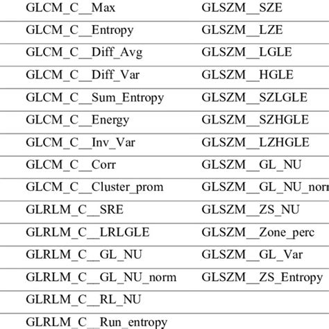 List Of 56 Robust Features From The Feature Selection Phase This Phase