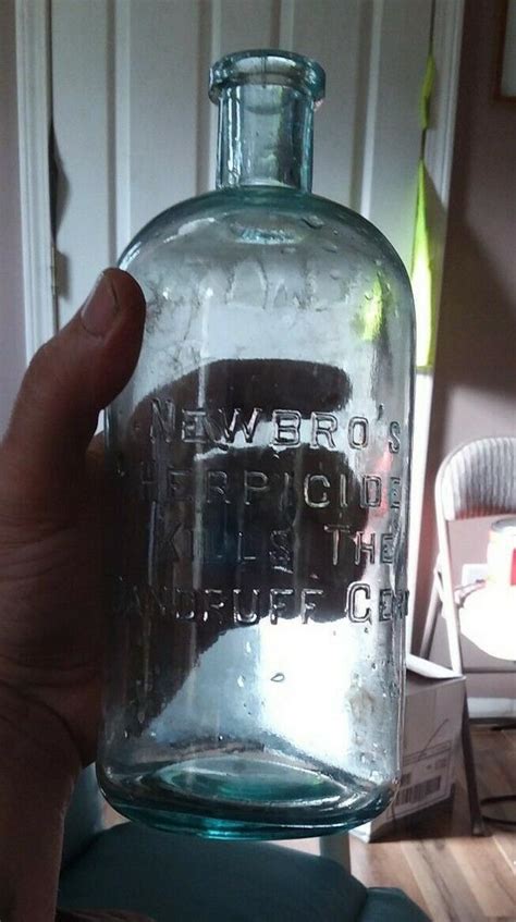 Large Antique Medicine Newbros Herpicide 1880s 90srare Size