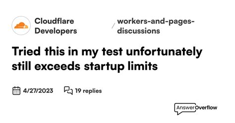 Tried This In My Test Unfortunately Still Exceeds Startup Limits
