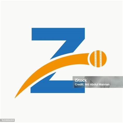 움직이는 크리켓 공 아이콘이 있는 문자 Z의 크리켓 기호 크리켓 공 기호 템플릿 Championship에 대한 스톡 벡터 아트 및 기타 이미지 Championship
